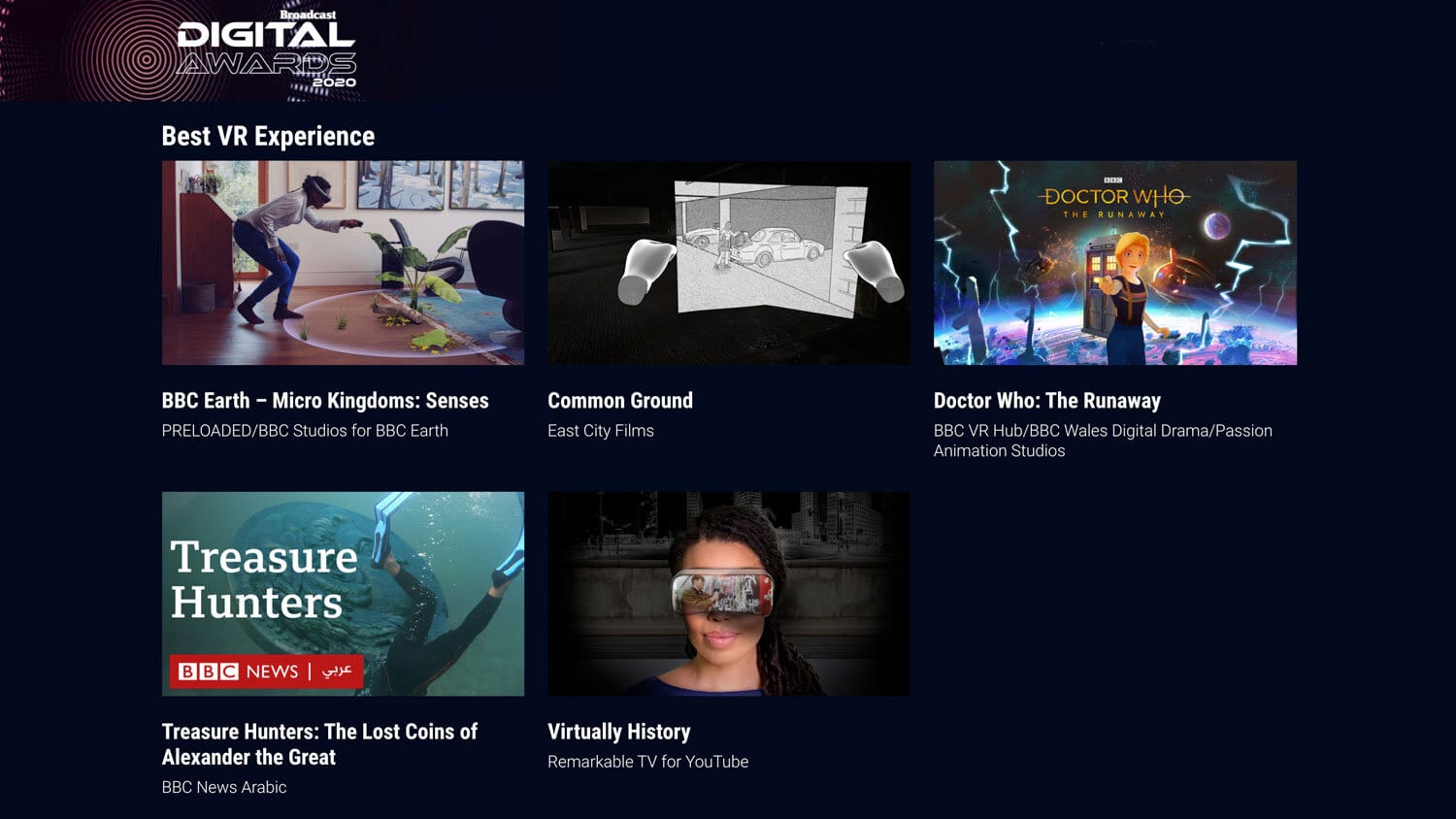 'Common Ground' wins Best VR Experience at the Broadcast Digital Awards ...